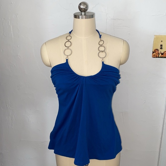 Premier | Tops | Y2k Blue Halter Chain Link Top | Poshmark